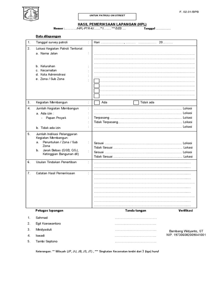 Form HPL On Street Kec | PDF