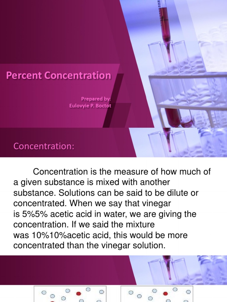 Percent Concentration | PDF | Solution | Concentration