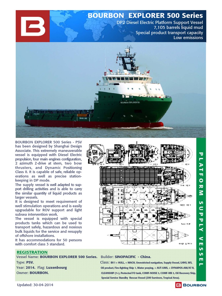 PSV Bourbon Explorer 500 Series | PDF | Ships | Shipping