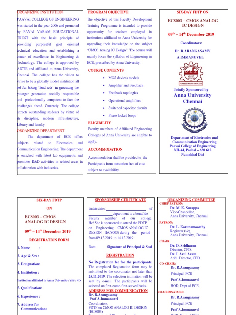 CMOS FDP Broucher | PDF | Electronic Engineering | Electrical Engineering