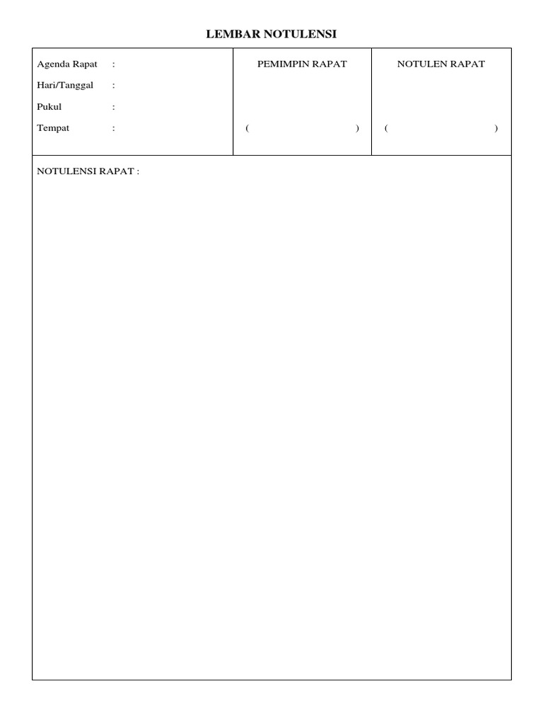 Lembar Notulensi | PDF