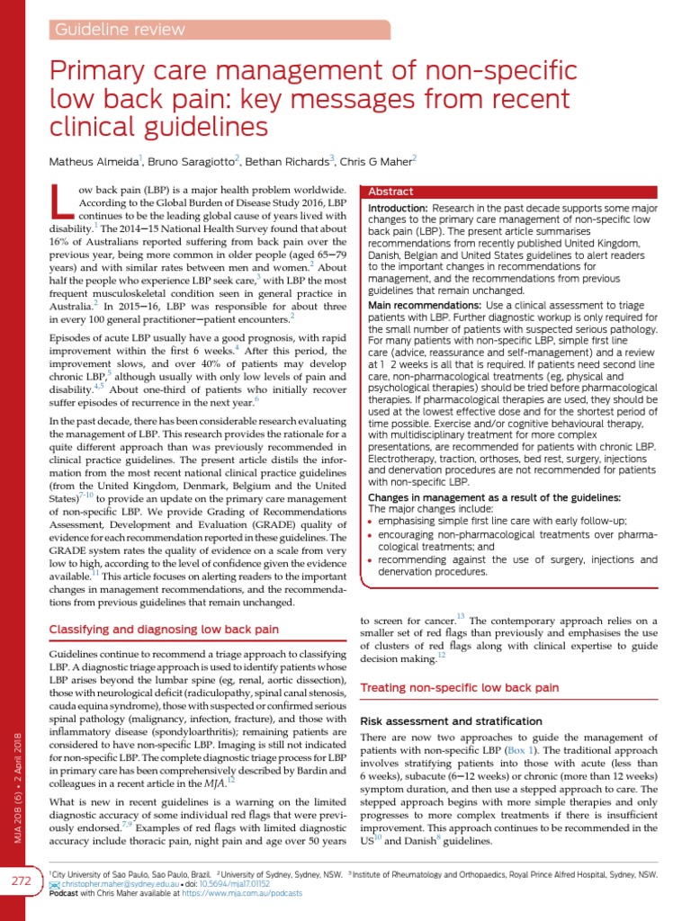 NSLBC Review Paper | Download Free PDF | Opioid | Low Back Pain