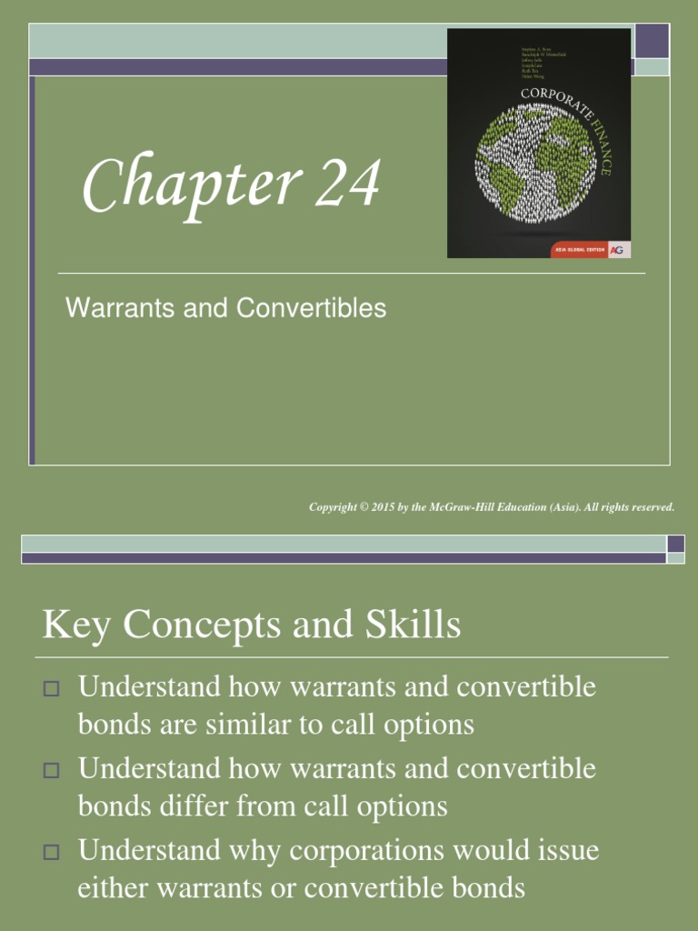 CF Chap024 | PDF | Warrant (Finance) | Convertible Bond