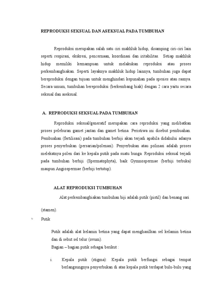 Reproduksi Seksual dan Aseksual Tumbuhan | PDF | Kesehatan Holistik