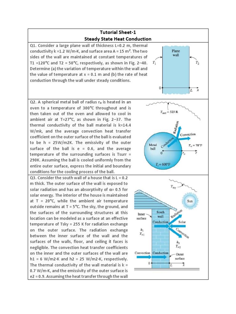 HMT Tutorial 1 | PDF | Heat Transfer | Thermal Conduction