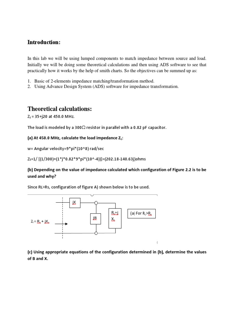 Impedance Matching with Lumped Components | PDF | Electrical Impedance ...