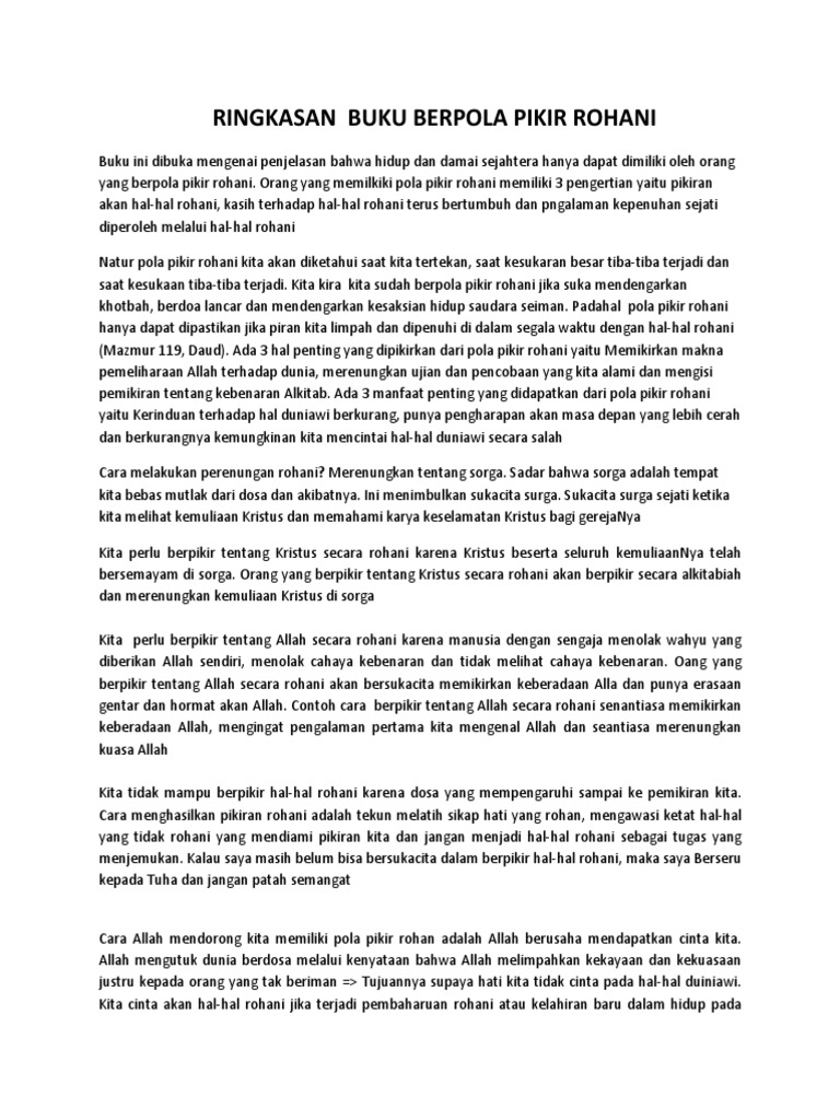 Berpolar Pikir Rohani-Rangkuman Edit | PDF