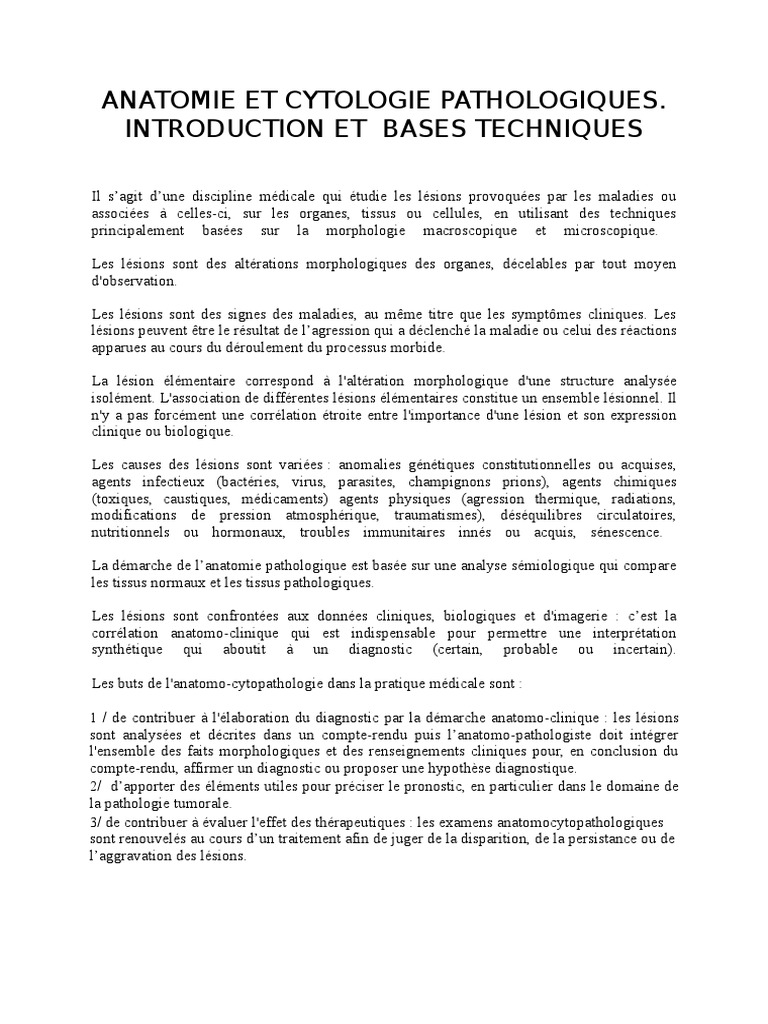 Anatomie Et Cytologie Pathologiques | PDF | Histologie | Biopsie