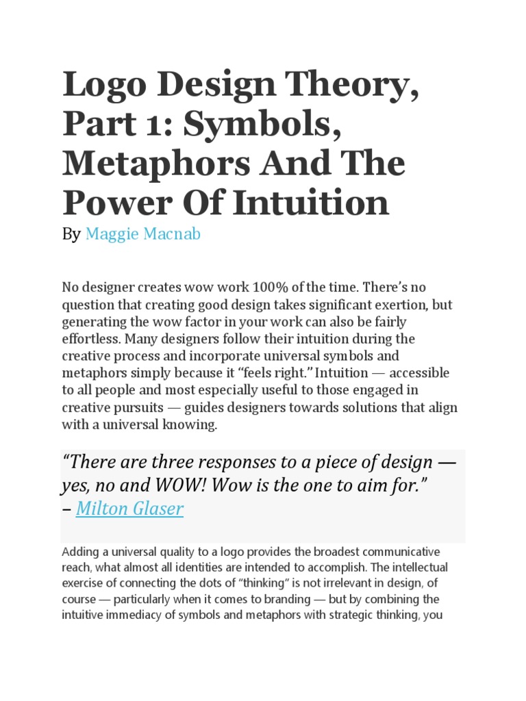 Logo Design Theory, Part 1: Symbols, Metaphors and The Power of ...