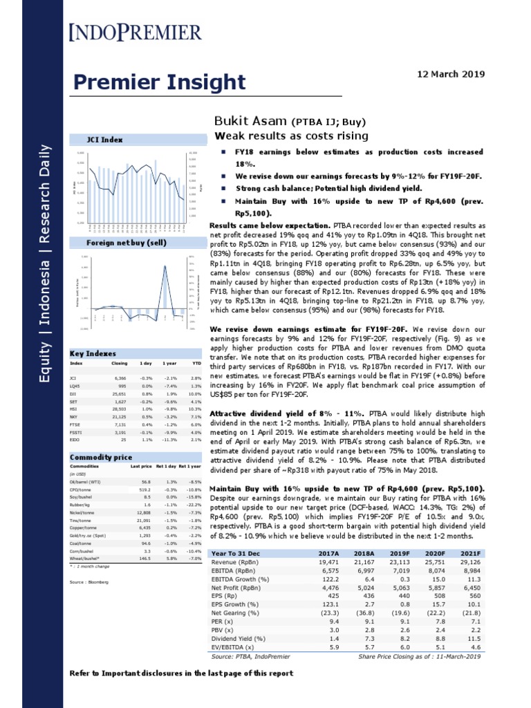 Premier Insight: Bukit Asam | PDF | Plug In Hybrid | Jakarta