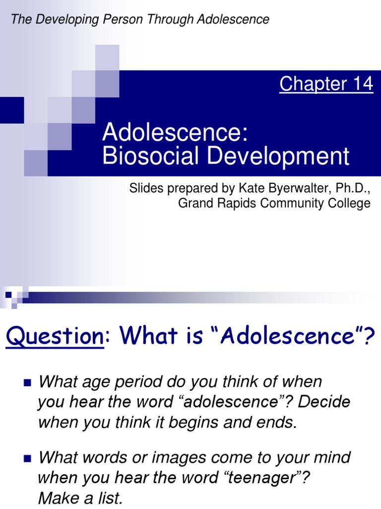 Adolescence: Biosocial Development: The Developing Person Through ...