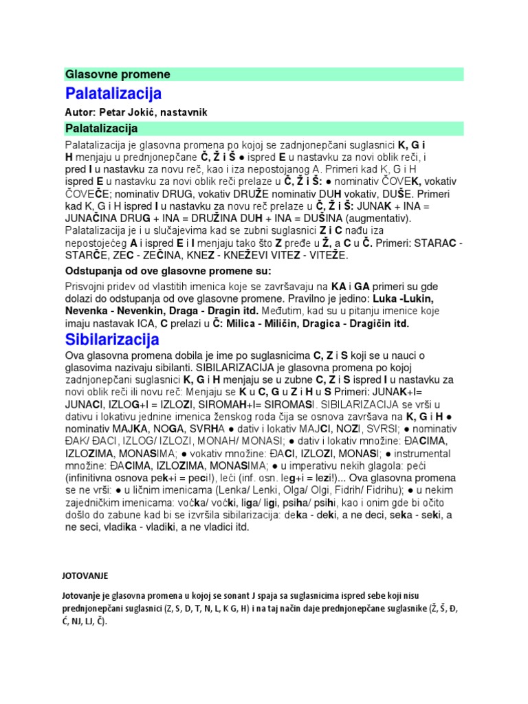 Glasovne Promene | PDF