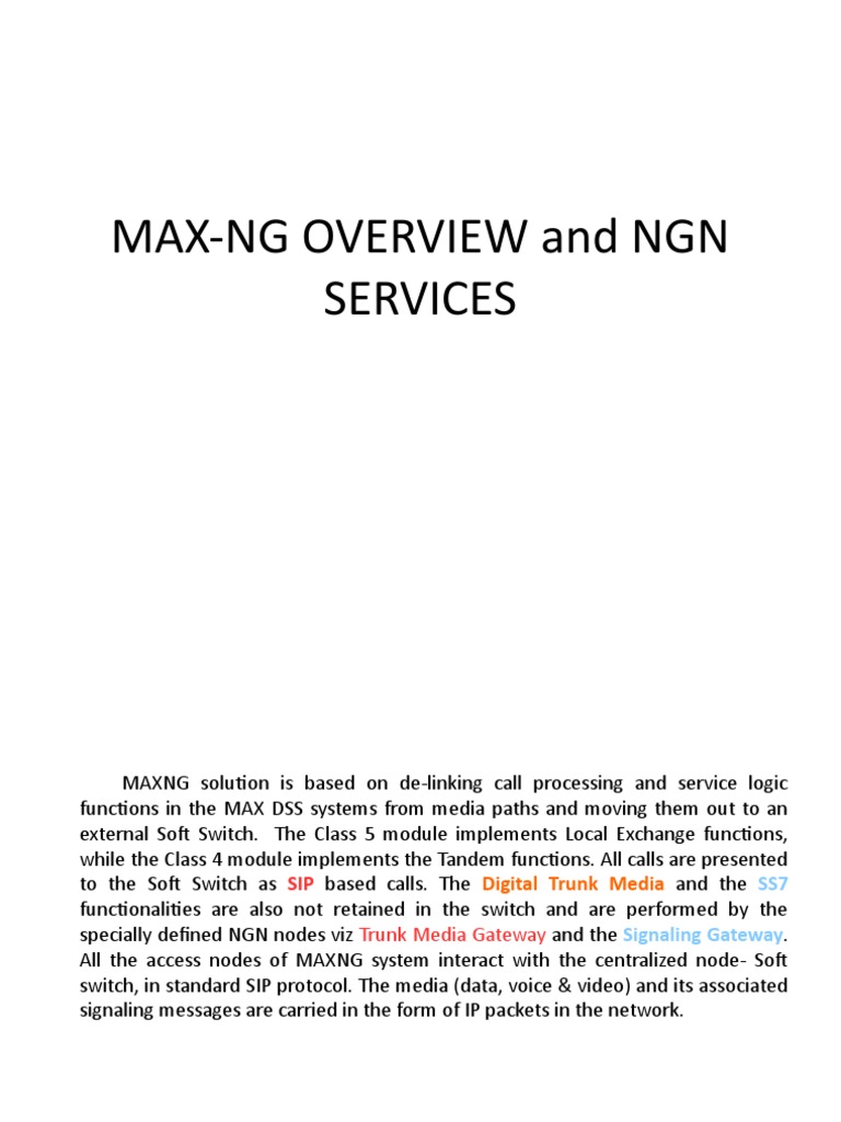Max-Ng Overview and NGN Services | PDF | Virtual Private Network ...