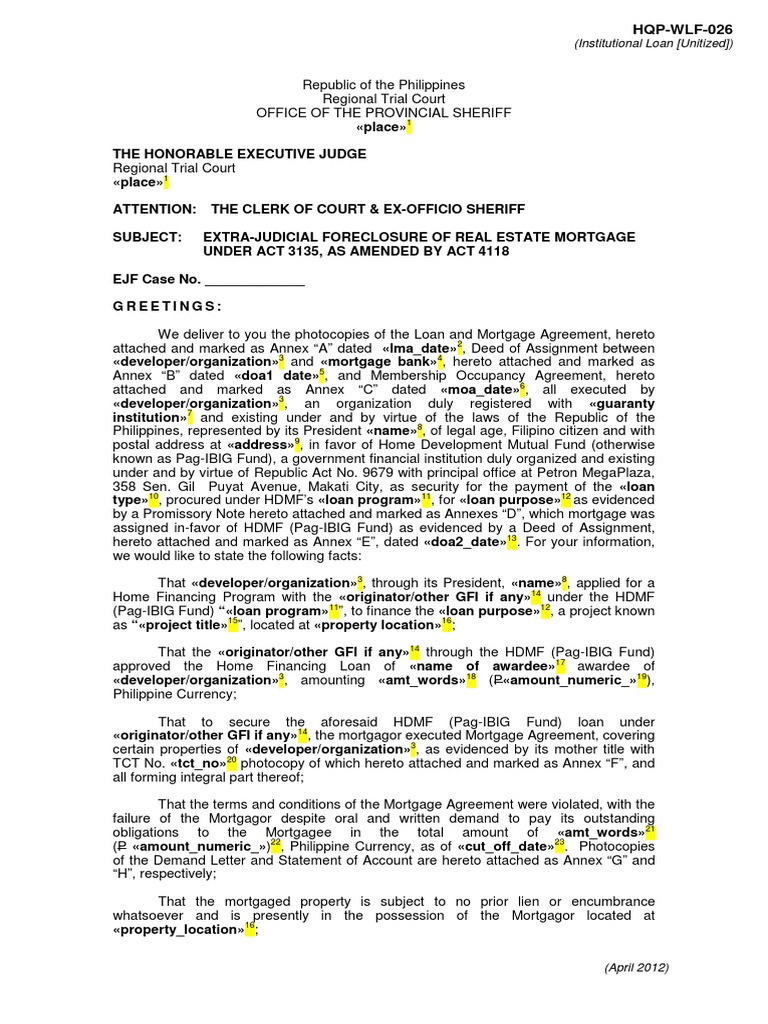 Extra-Judicial Foreclosure Notice | PDF | Mortgage Law | Foreclosure