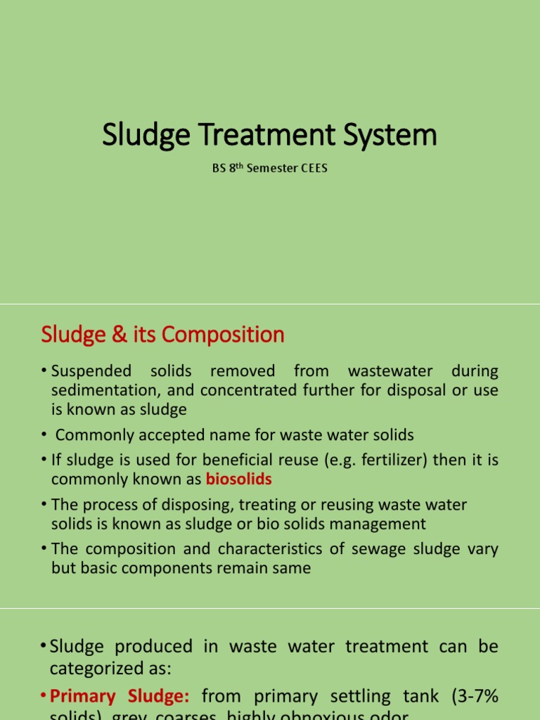 Sludge Treatment SYstem-1 | PDF | Sewage Treatment | Anaerobic Digestion
