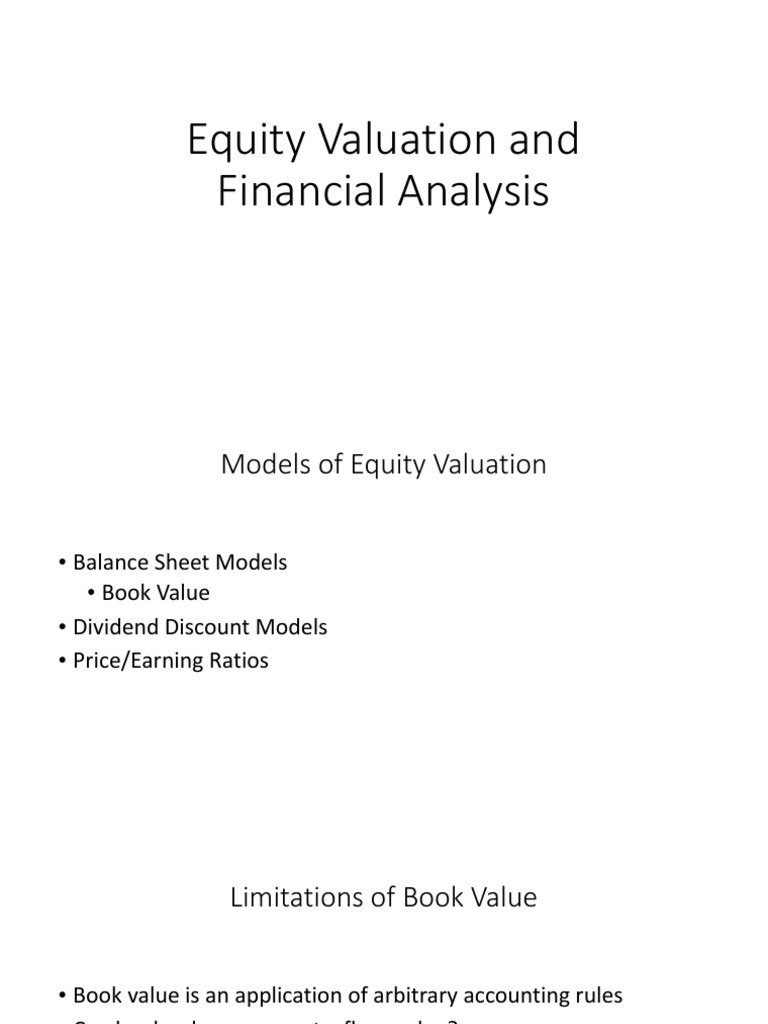 Equity Valuation Models and Analysis | PDF | Stock Valuation | Equity ...