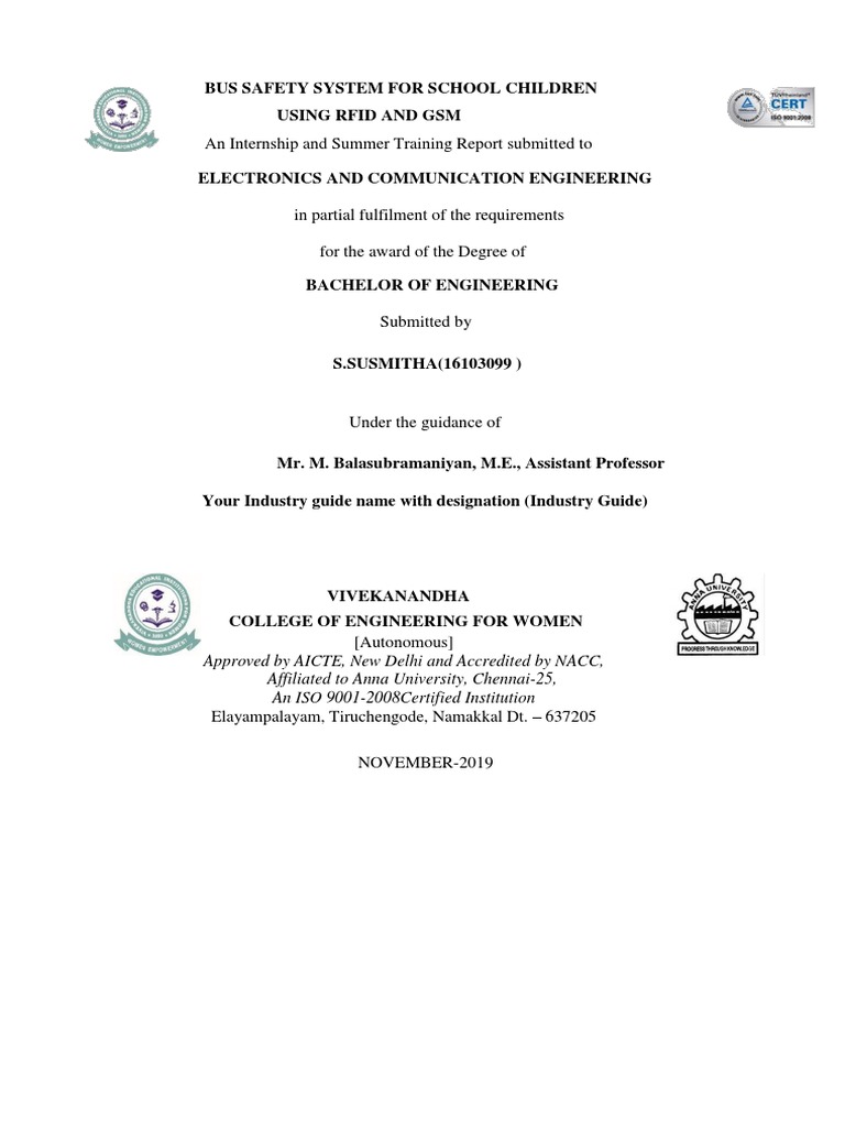 Bus Safety Report | PDF | Rectifier | Radio Frequency Identification