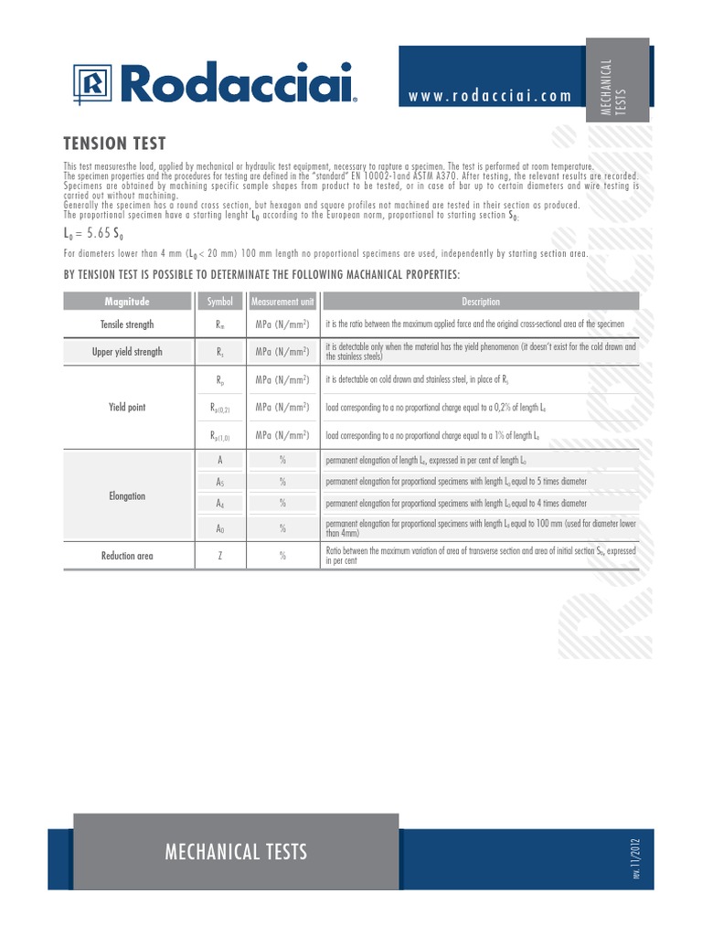 Mechanicaltests ENG PDF | PDF | Materials Science | Chemical Product ...