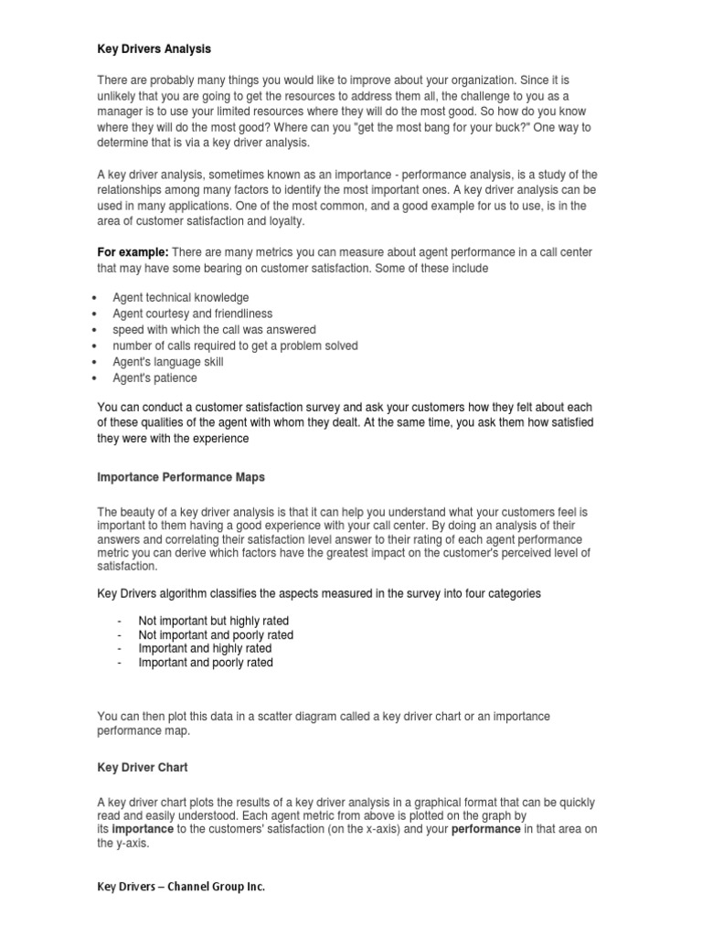 A Guide To Key Driver Analysis PDF | PDF | Customer Satisfaction | Chart