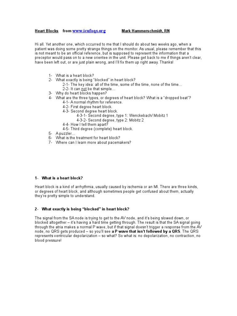Understanding Heart Blocks Explained | PDF | Electrocardiography ...