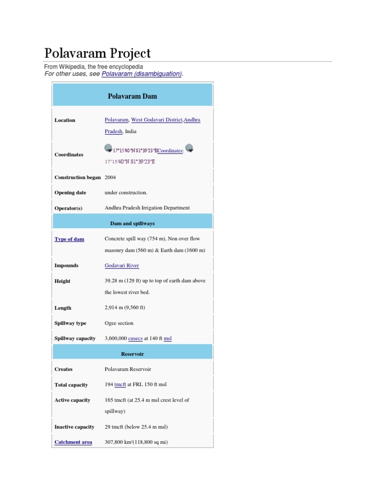 Polavaram Project | Download Free PDF | Water And Politics | Hydrology