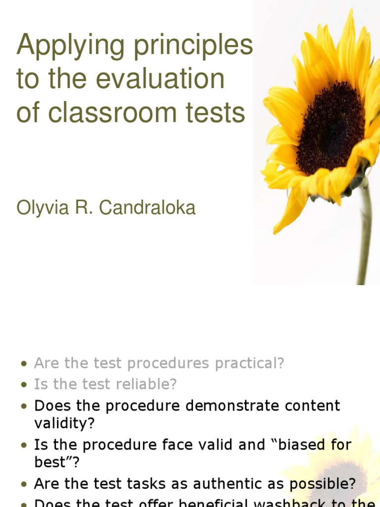 Evaluating Classroom Test Validity | PDF | Educational Assessment ...