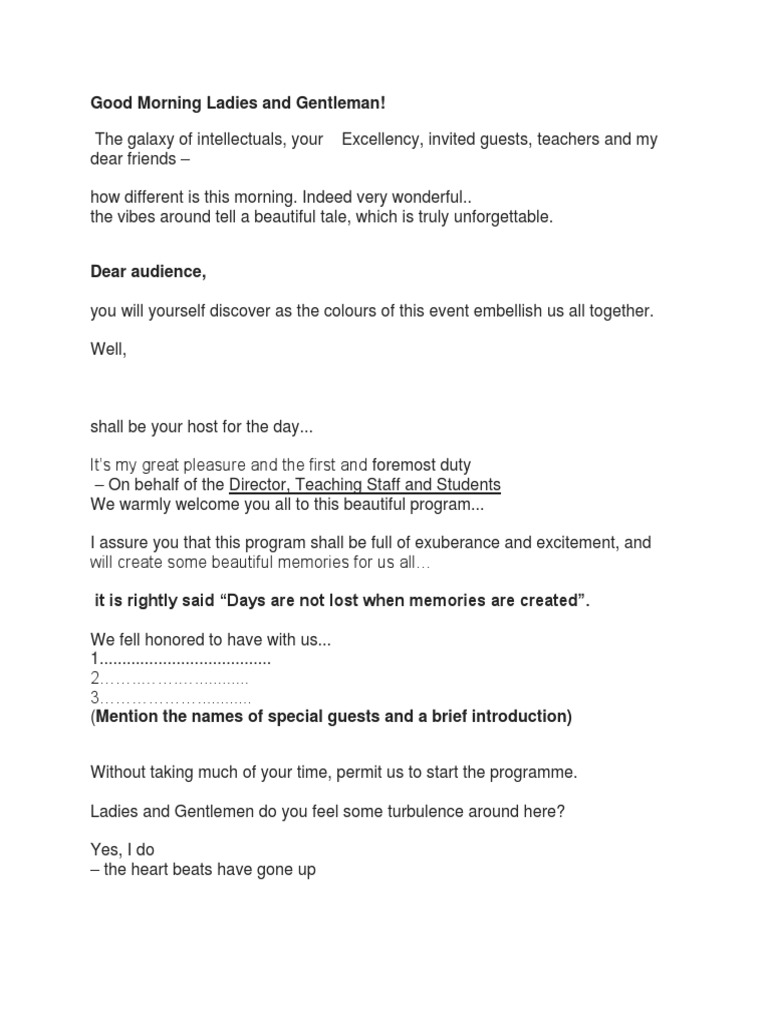 Good Morning Ladies and Gentleman! | PDF