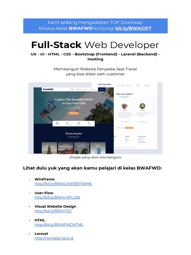 Kelas Online Full-Stack Web Developer | PDF
