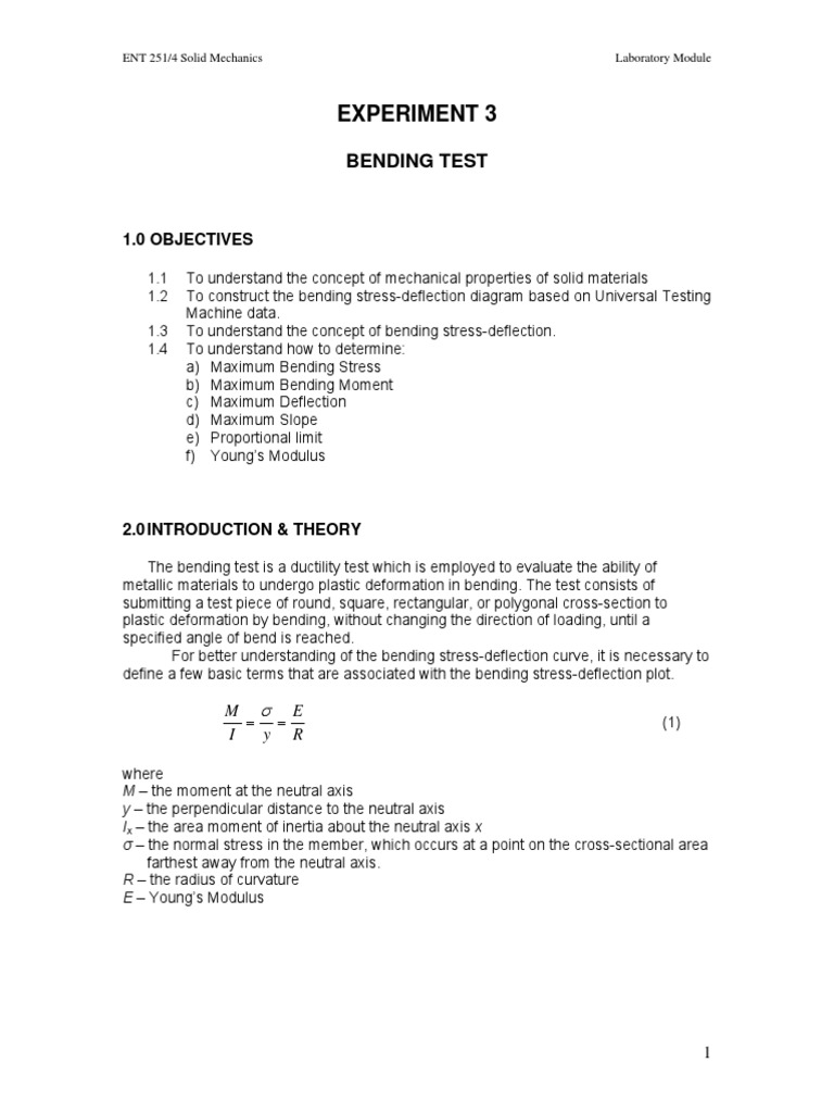 E3-Bending Test PDF | PDF | Bending | Beam (Structure)