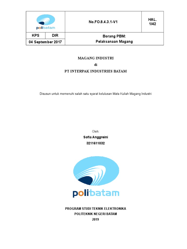 Magang di PT Interpak Industries Batam | PDF