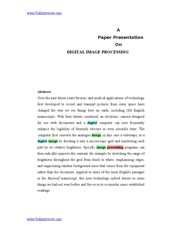 Digital Image Processing | Download Free PDF | Pattern Recognition | Optical Character Recognition