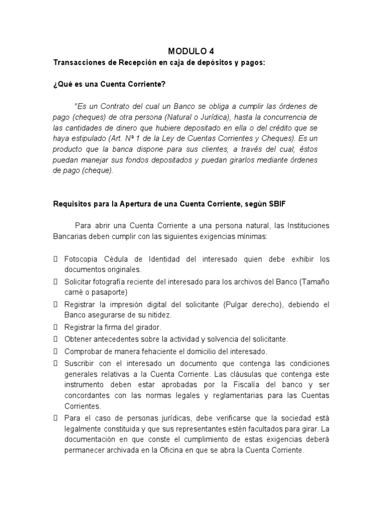 Cheques y Cuenta Corriente | PDF | Cheque | Pagos