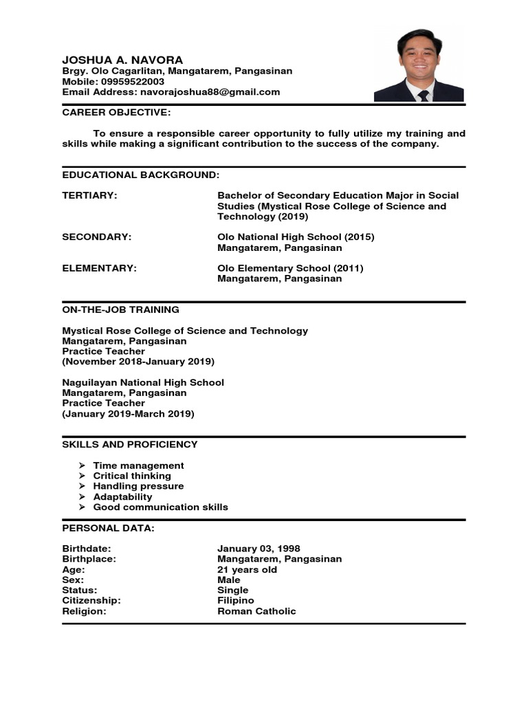 0 Joshua Resume | PDF
