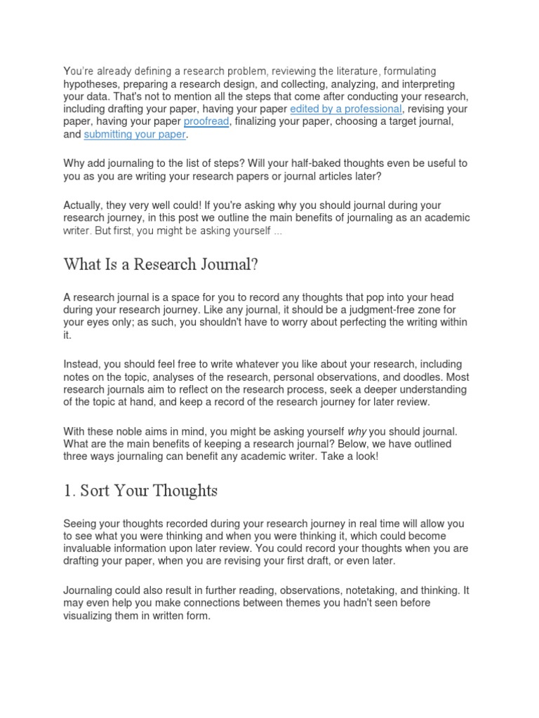 What Is A Research Journal?: Edited by A Professional Proofread ...