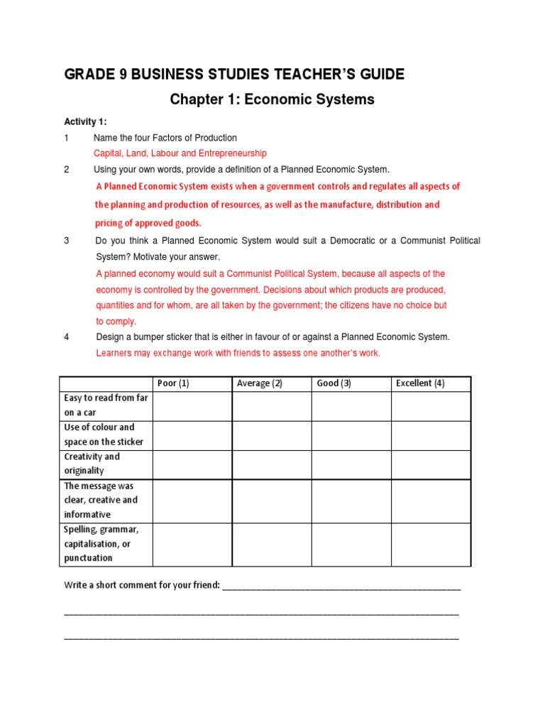 Grade 9 Business Studies Teachers Guide | PDF | Supply And Demand ...