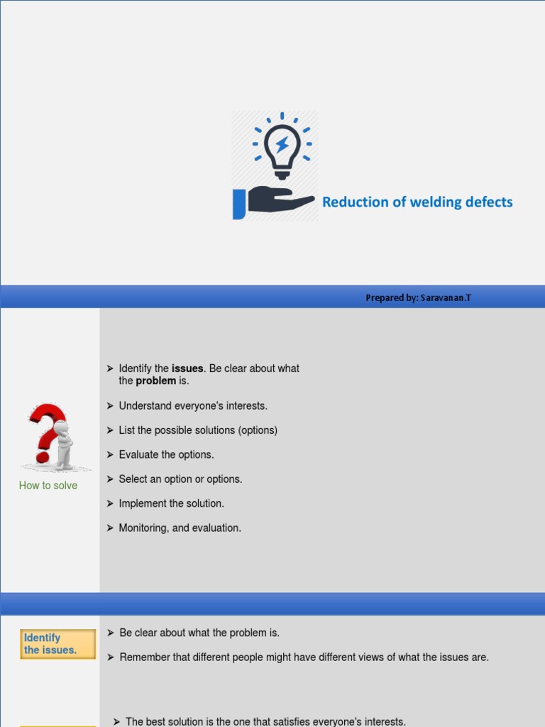 Reduction of Welding Defects: Prepared By: Saravanan.T | PDF