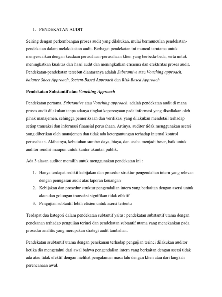 Pendekatan Audit | PDF