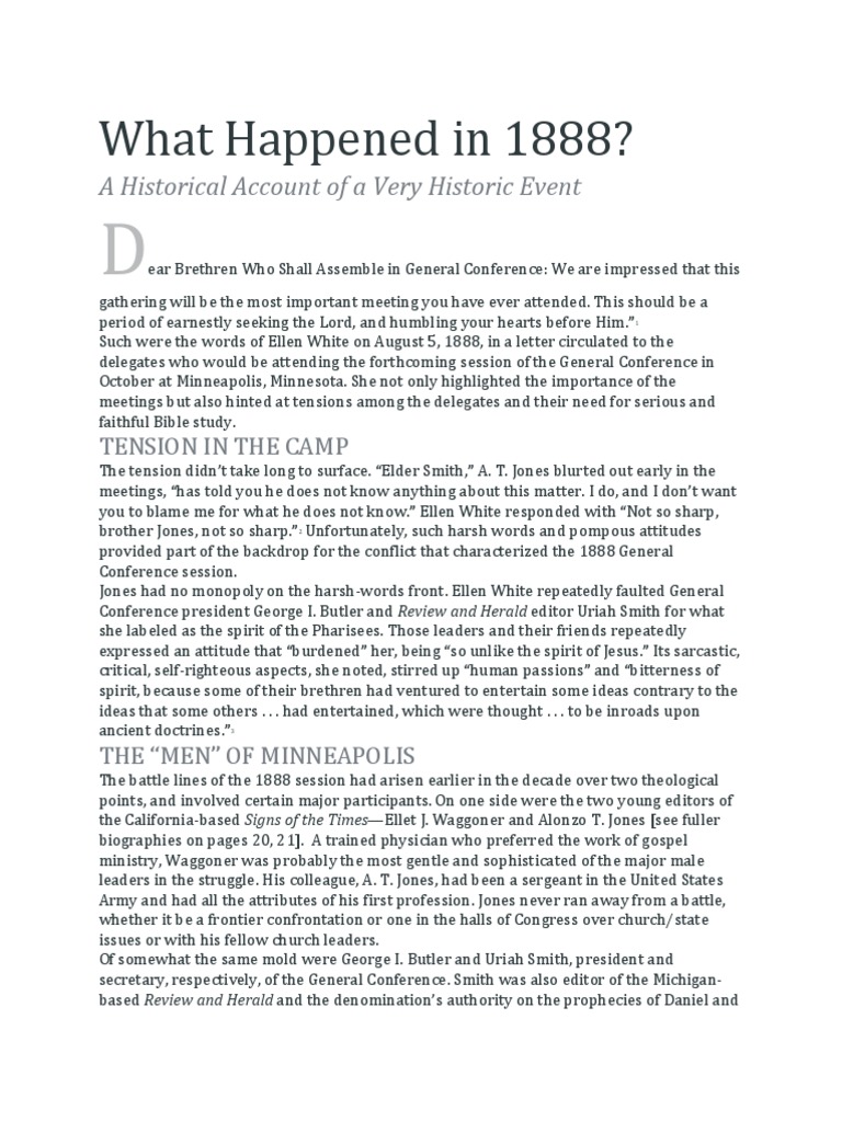 What Happened in 1888?: A Historical Account of A Very Historic Event ...