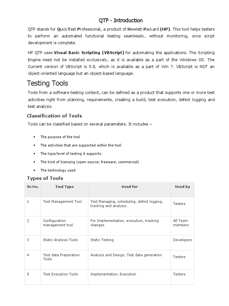 Qtp Complete Notes Pdf Software Testing World Wide Web