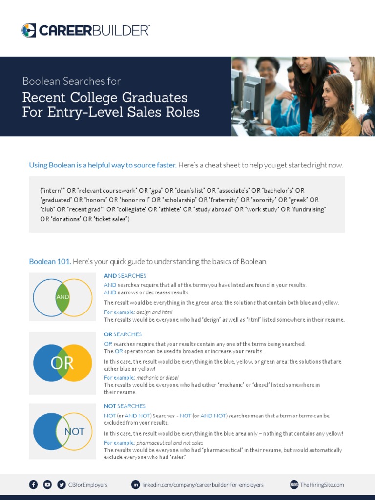 Entry Level Boolean Search Flyer | PDF | Career & Growth