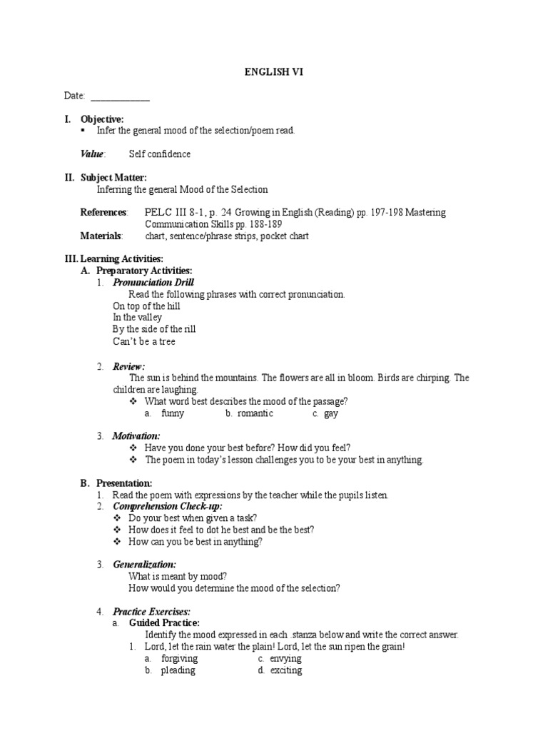 Grade 6 DLP Q3 English Part 3 | PDF | English Language | Verb