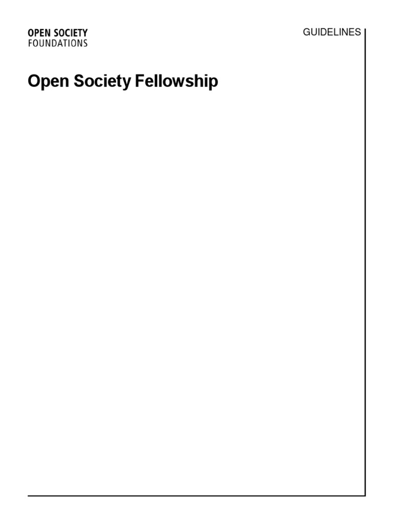 Open Society Fellowship Guide | PDF | Open Society Foundations | Evaluation