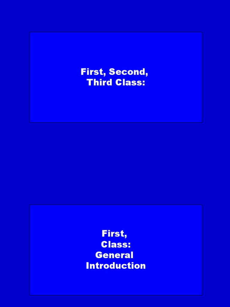 First, Second, Third Class | PDF | Federalism | Federation