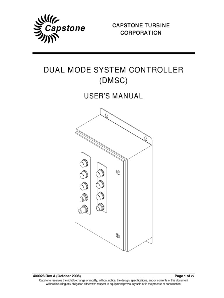 400023A Dual Mode System Controller (DMSC) - User's Manual 2008-10 ...
