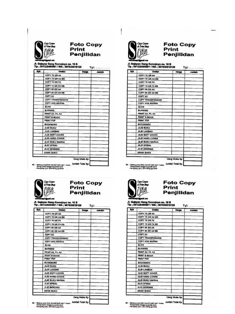 Nota Kosong Fotokopi | PDF