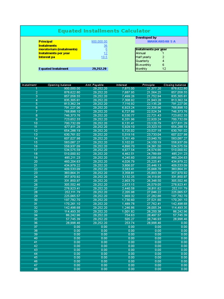 EMI Chart | PDF | Teaching Mathematics | Nature