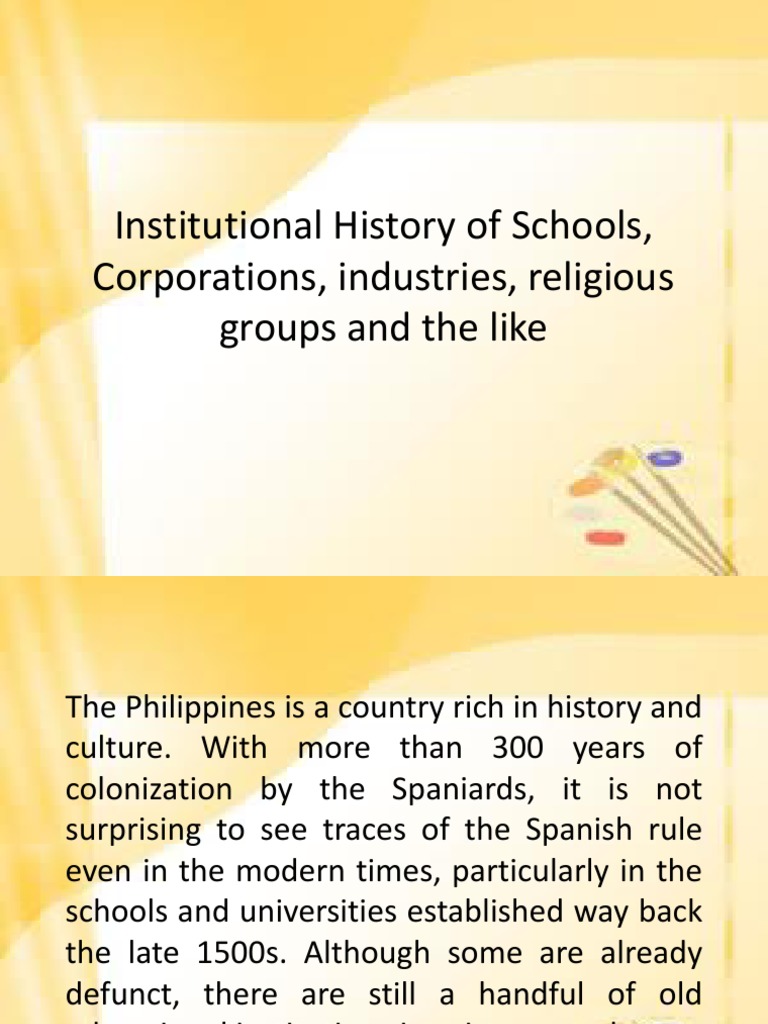 Institutional History of Schools, Corporations, Industries, Religious ...