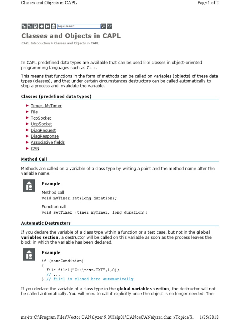 Classes And Objects In Capl Pdf Pdf Constructor Object Oriented Programming Programming