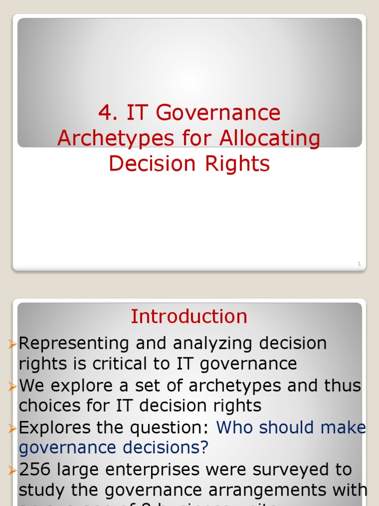 IT Governance Archetypes For Allocating Decision Rights | PDF ...