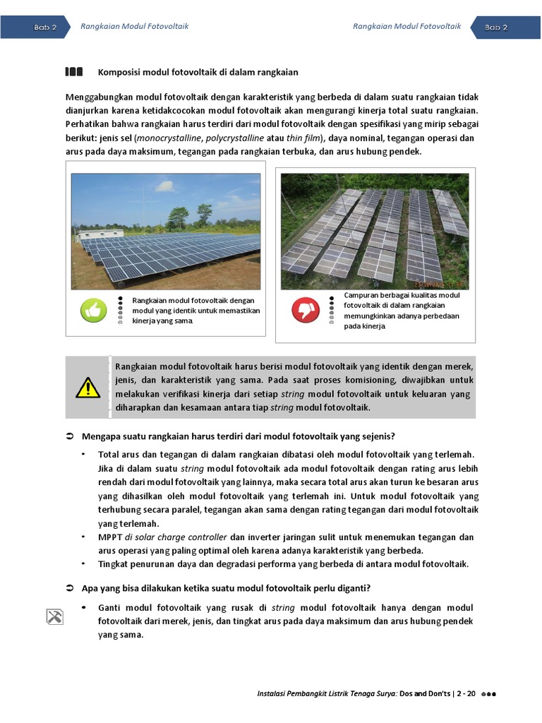 Buku Instalasi PLTS Dos & Don'Ts - 1 | PDF
